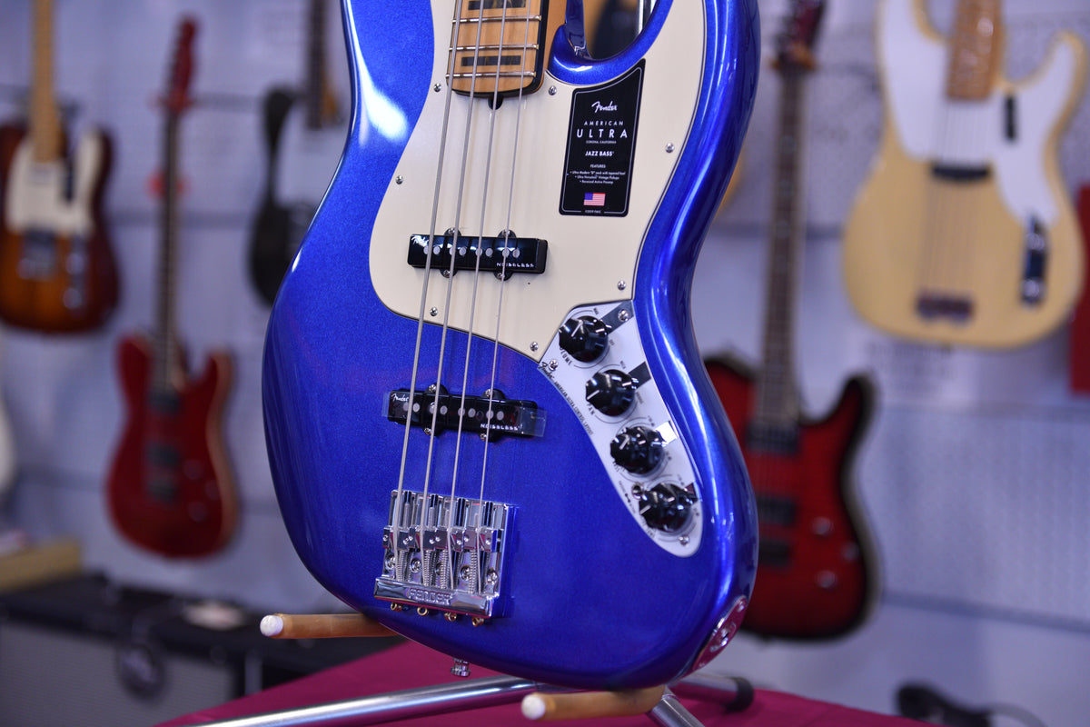 Fender American Ultra Jazz 4-String Bass in Cobra Blue – American Music ...
