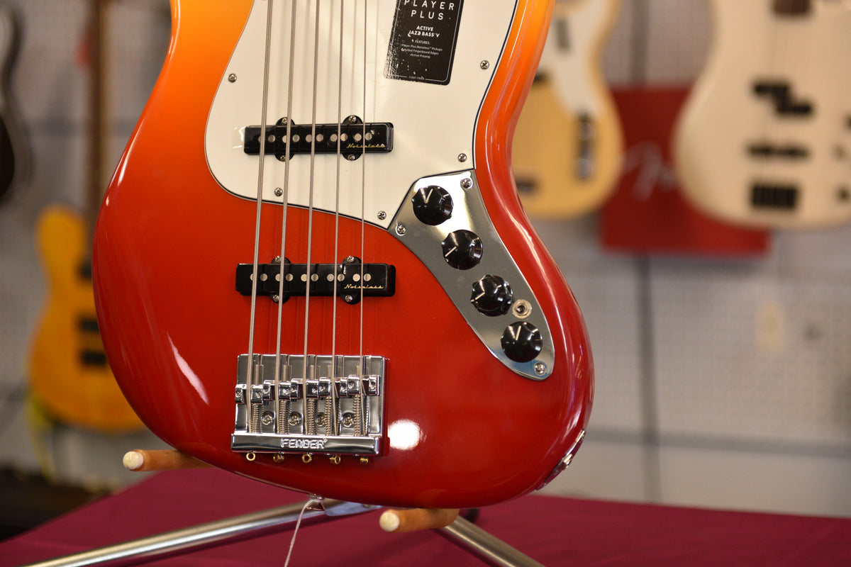 Fender Player Plus Active 5-String Jazz Bass V in Tequila Sunrise ...